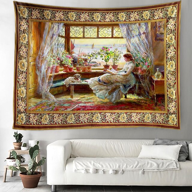 Victorian Style Painting Hanging Tapestry Wall Art Large Tapestry Mural ...