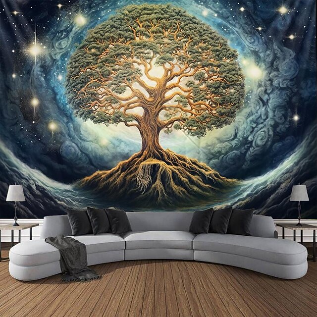 Tree of Life Hanging Tapestry Sun Moon Wall Art Large Tapestry Mural ...