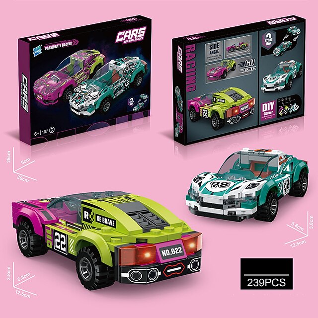 Building Blocks,Children's Assembly Small Particle Diy Racing Car ...