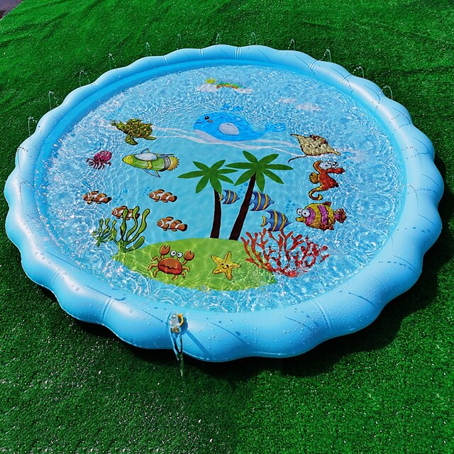 Inflatable Sprinkler Pool Children's Water Playing Toys Shark Swimming ...