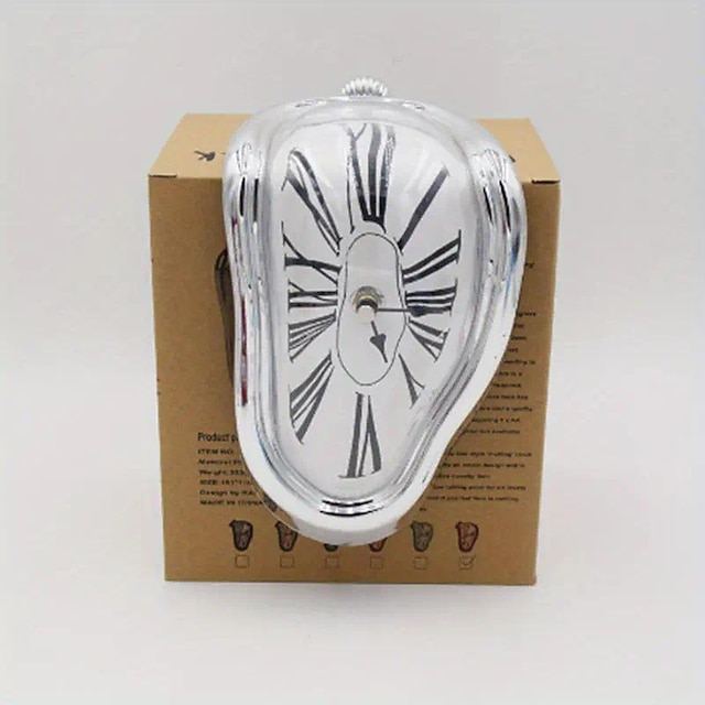 Surreal Melted Twisted Roman Numeral Wall Clocks Surrealism Style Clock ...
