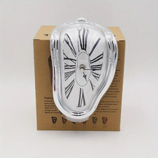 Surreal Melted Twisted Roman Numeral Wall Clocks Surrealism Style Clock ...