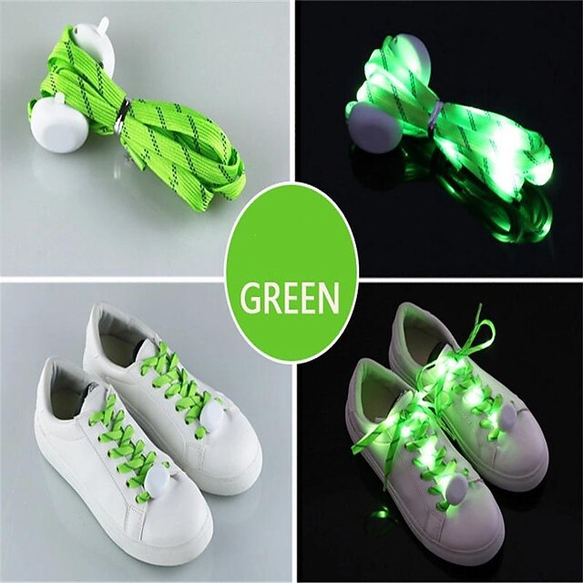 1 Pair LED Sport Shoe Laces Luminous Shoe Laces Glow Shoe Strings Round ...