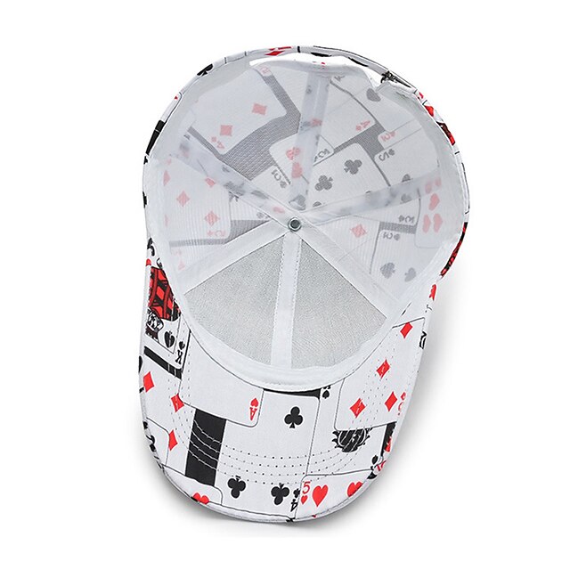 Men's Baseball Cap Sun Hat Poker Hat White Blue Polyester Travel Hip ...