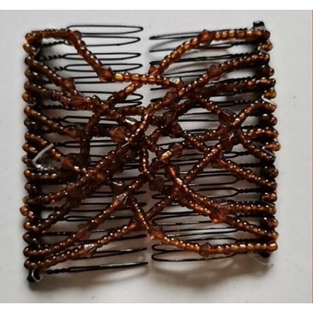 Double Hair Comb For Women, Hair Combs With Elastic Beaded Rope ...