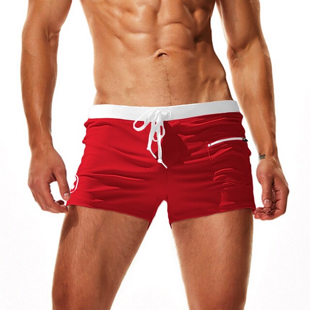 Homme Surf Boardshort short de bain Short de bain Couleur unie Cordon ...