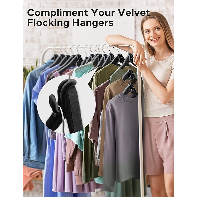 10pcs Clothes Hanger Connector Hook, Non-Slip Velvet Coating Hangers ...