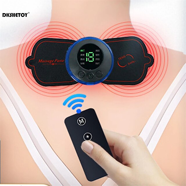 LCD Display EMS Neck Stretcher Electric Massager 8 Mode Cervical ...