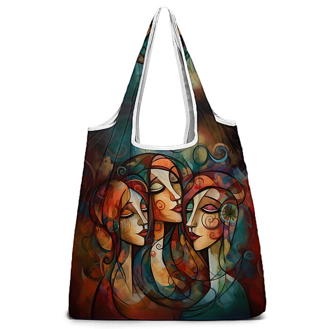 Foldable Colorful Tote Bags with Abstract Art Designs for Fashion and ...