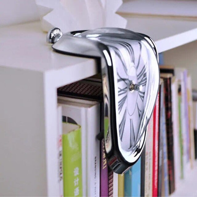 Surreal Melted Twisted Roman Numeral Wall Clocks Surrealism Style Clock ...