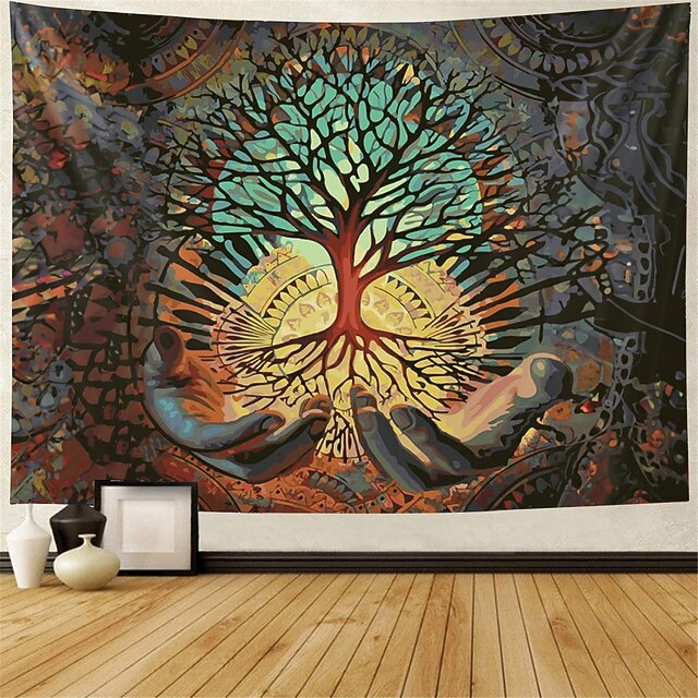 Tree of Life Hanging Tapestry Sun Moon Wall Art Large Tapestry Mural ...