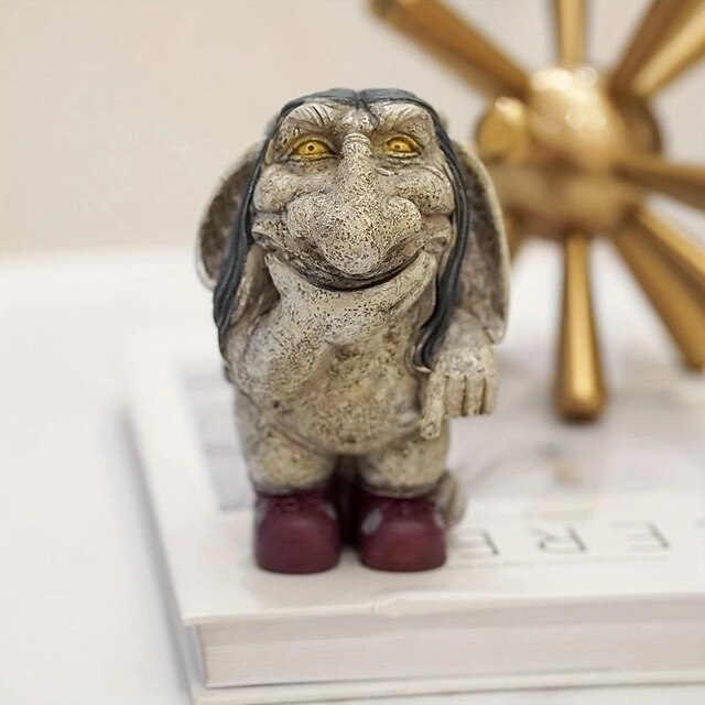 Pondering Sylvester,Ugly Thinking Dwarf Resin Statue Outdoor Courtyard ...