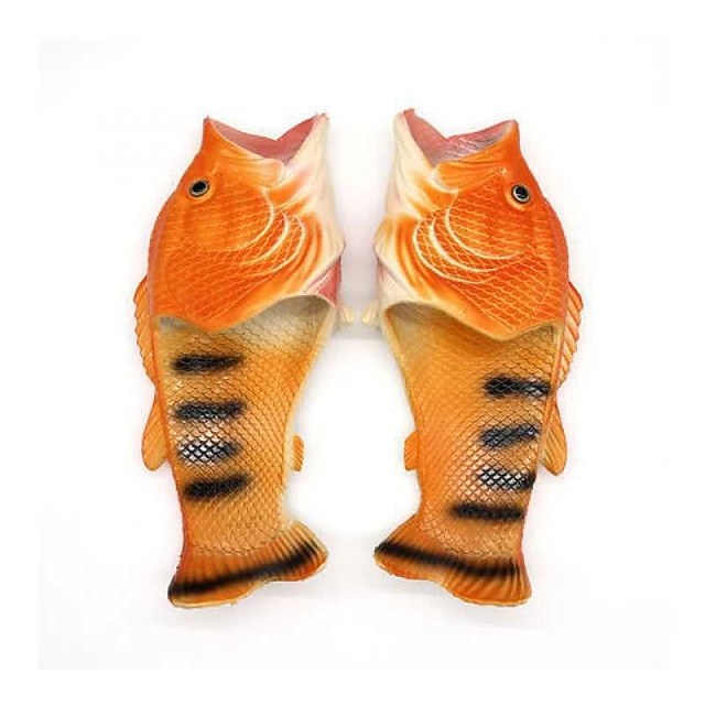 Men Fish Sandals Fish Slippers Funny Creative Fish-Shaped One-Word ...