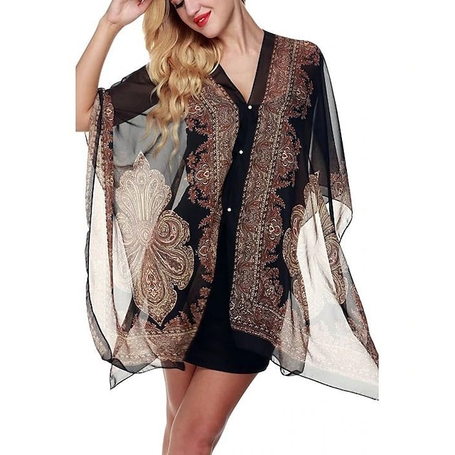 Fashion Women Scarf Shawl Poncho Printed Sunscreen Scarf Sun Protection ...