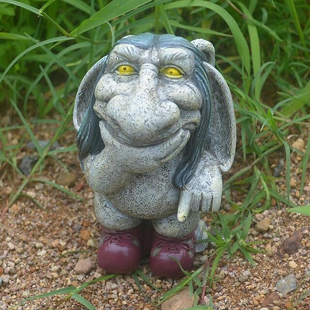 Pondering Sylvester,Ugly Thinking Dwarf Resin Statue Outdoor Courtyard ...