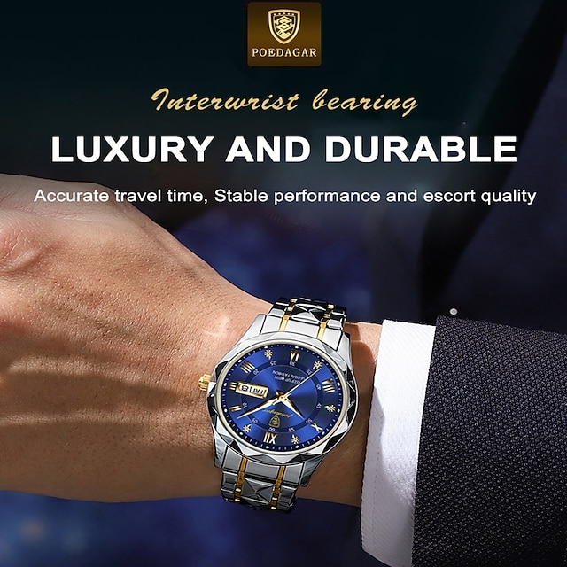 POEDAGAR Luxe Heren Quartz Horloges Zaken Topmerk Mannen Horloge ...