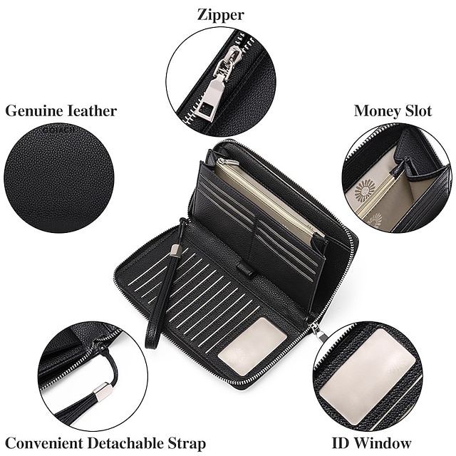 Women's Wallet Mobile Phone Bag PU Leather Outdoor Daily Zipper Large ...