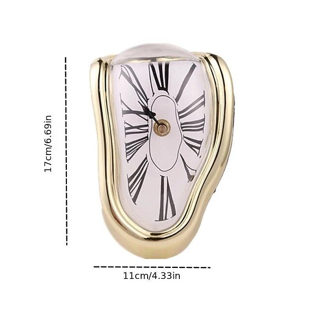 Surreal Melted Twisted Roman Numeral Wall Clocks Surrealism Style Clock ...