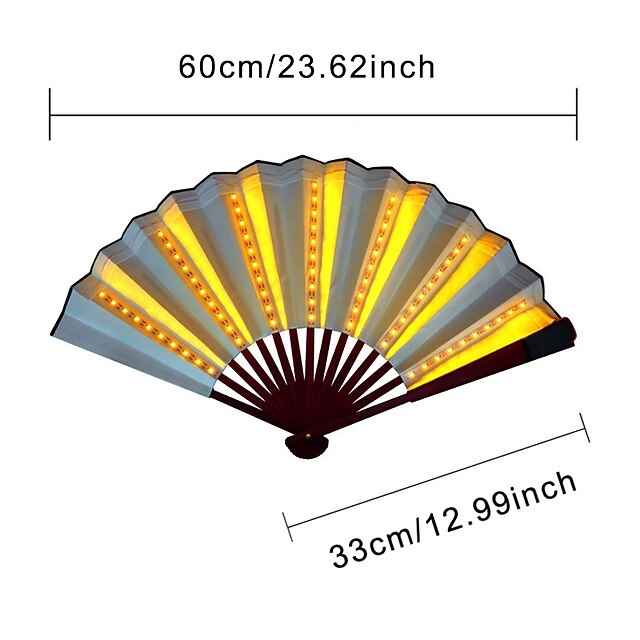 Glow Folding LED Fan Dancing Lights Night Show DJ Fluorescent Bar Night ...