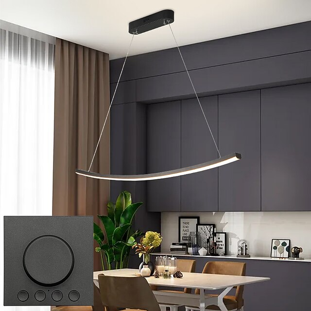 Modern LED Pendant Lighting Dimmable LED Chandelier Linear Wave Light ...