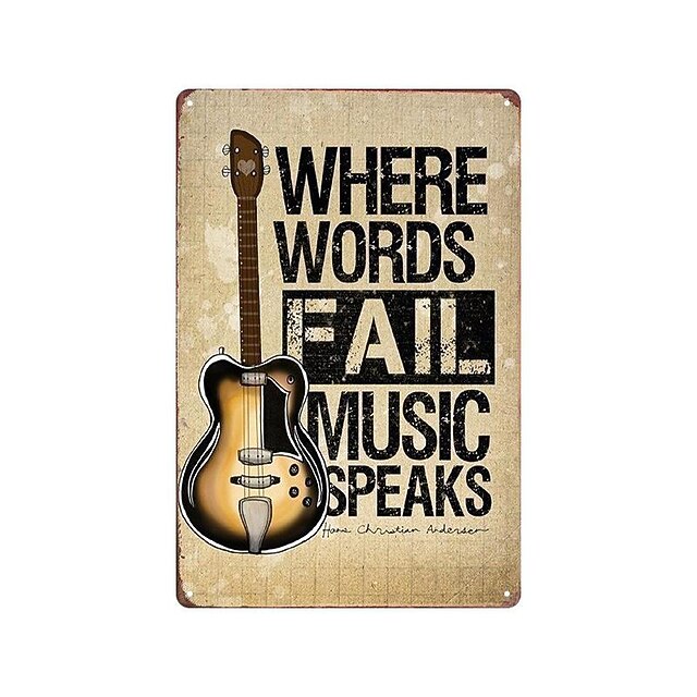 1pc Music Metal Tin Sign Vintage Kitchen Signs Wall Decor, Painting ...