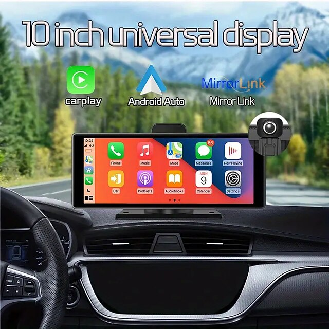 Wireless For Carplay Car Stereo 10-inch IPS Touch Portable Car Playback ...