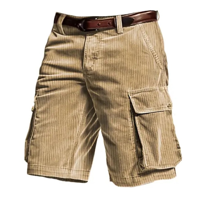 Homme Short Cargo Short en velours côtelé Poche Plein Confort ...