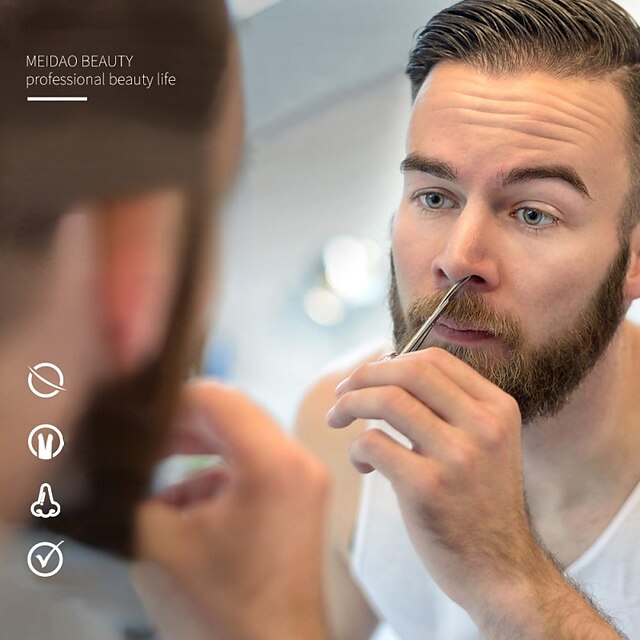 Nose Hair Scissors Stainless Steel Round Head Beauty Trimmer Nose Hair Trimmers Portable