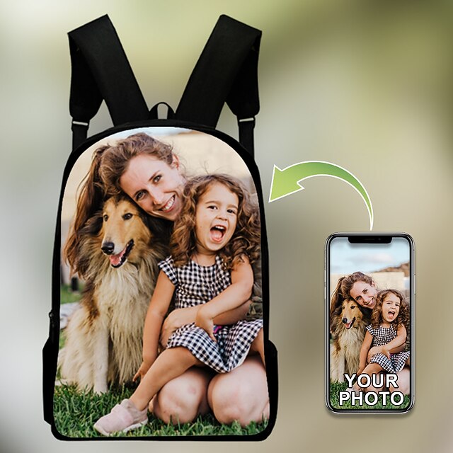 Custom Photo Backpack – Personalized School Bag with Family Picture ...