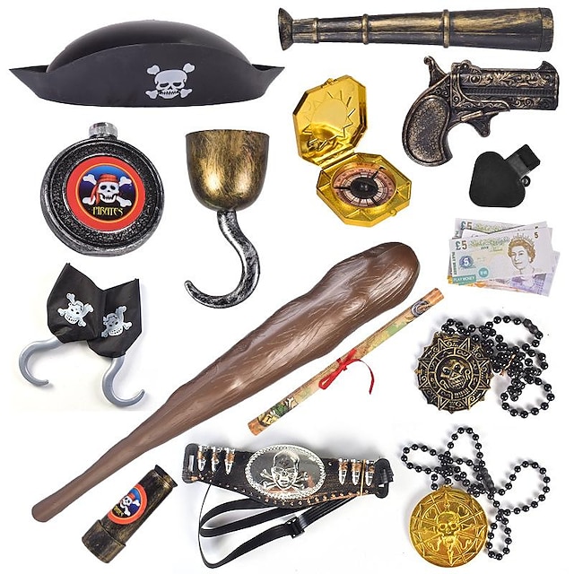 Halloween Toy Set Pirate Gun Grimace Skeleton Props Pirate Watch ...