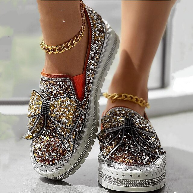Women's Slip-Ons Bling Bling Plus Size Platform Sneakers Outdoor Daily ...