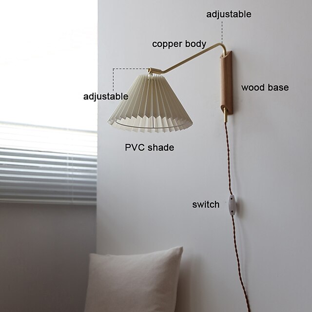 Lightinthebox Vintage Wall Lights with Plug Cable and Switch Wood Wall ...