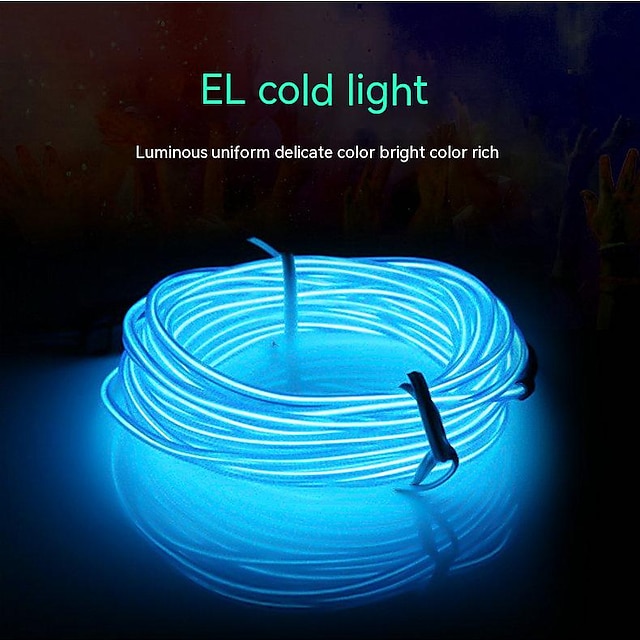 1M/2M/3M/5M LED EL Wire Stage Lights Glow Light Strip Flexible Neon for ...