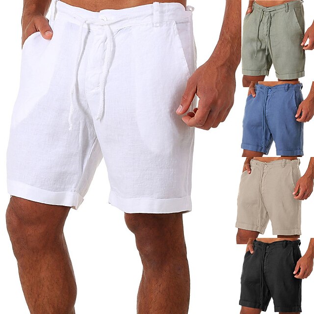 Short en lin Homme Yoga Aptitude Exercice Physique Bas Coton Des sports ...