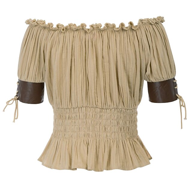 Women's Medieval Blouse Renaissance Victorian Retro Vintage Half Sleeve ...