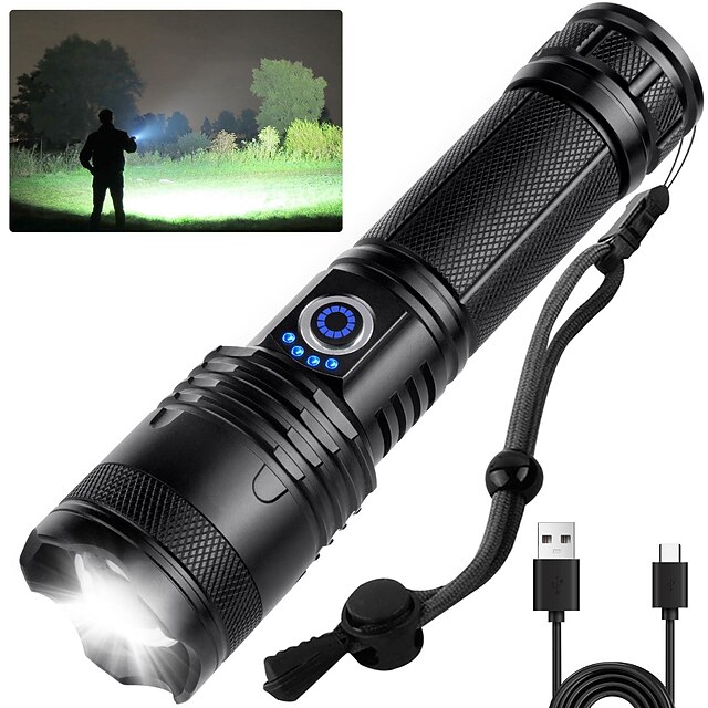 Rechargeable Flash Light Flashlights High Lumens, 200000 Lumens Super ...