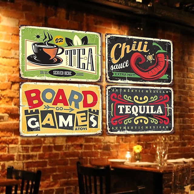 1pc Food Metal Tin Sign Summer Beach Tin Sign Vintage Beach Signs Wall ...