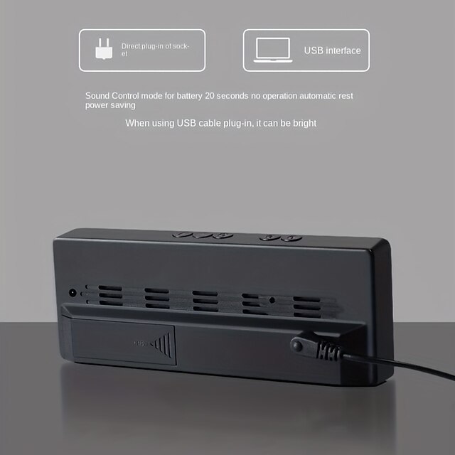 Digital Electronic Alarm Clock Large LED Alarm Clock With Temperature ...