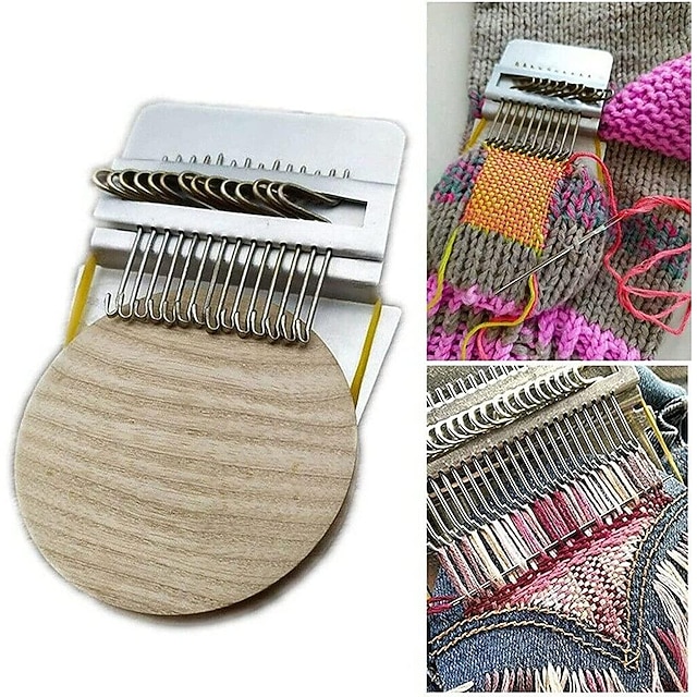 Loom Speedweve Type Weave Tool, 28 Hooks Wooden Mini Darning Weaving ...