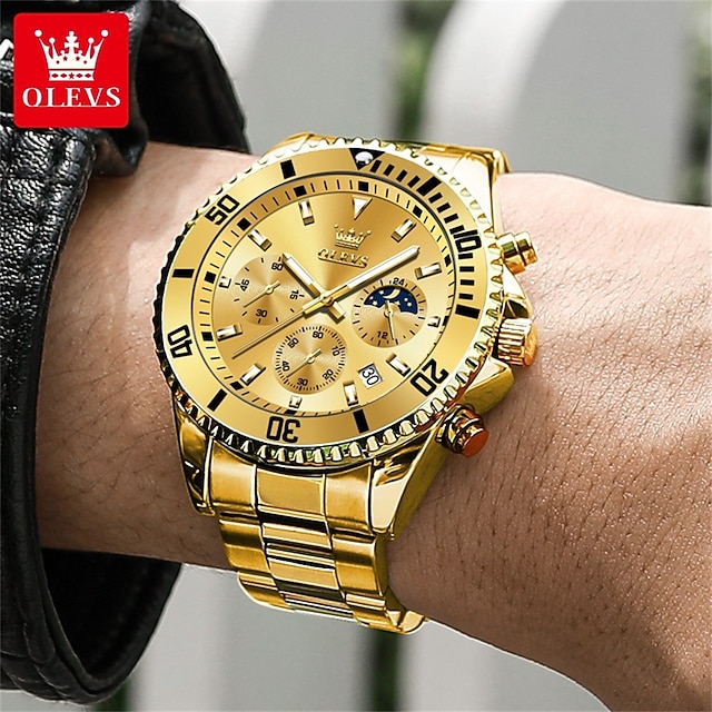 OLEVS 2870 Luxury Mens Watches Quartz Sports Waterproof Top Brand Watch ...