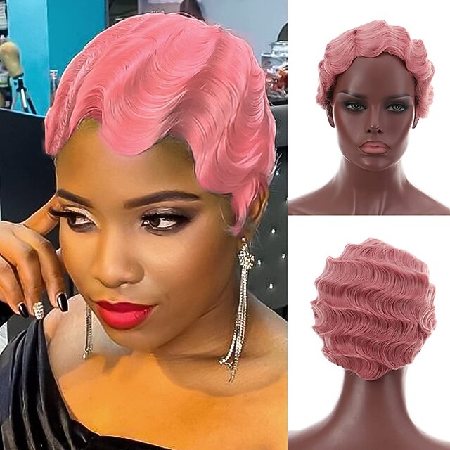 7 Colors Women Black Blonde Golden Brown Pink Blue Wine Red Short ...