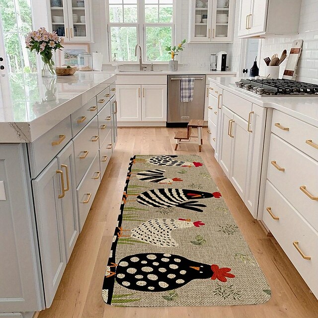 Rustic Chicken Kitchen Mat Non-Slip Rug Indoor Outdoor Mat Bedroom ...