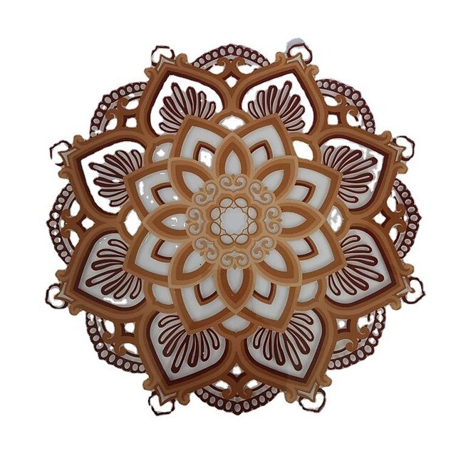 Mandala Night Light Wooden Decorative Lamp Yoga Room LED Night Light ...