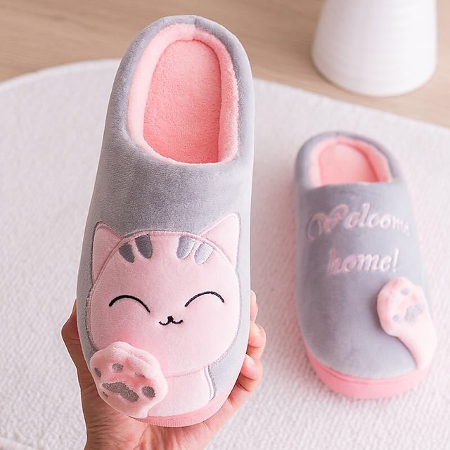 Women's Cute Cat Slippers with Plush Lining for Indoor Comfort ...