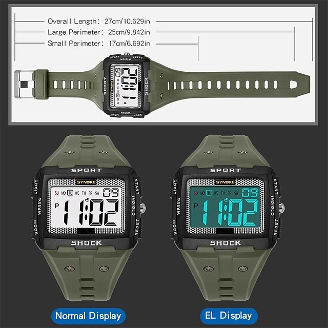 Big Numbers Oversized Digital Watch Easy to Read 5ATM Water Resistant ...