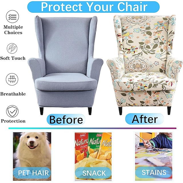 ving stol slipcovers spandex stretch sofa trekk wingback lenestol trekk ...