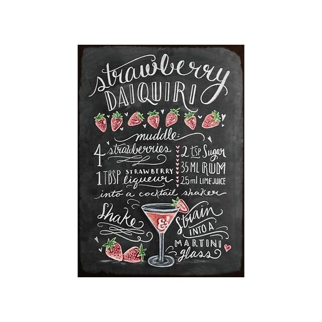 1pc Retro Metal Tin Sign Summer Fruit Drinks Tin Sign Vintage Kitchen ...