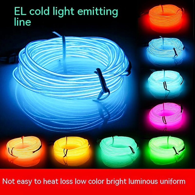 1M/2M/3M/5M LED EL Wire Stage Lights Glow Light Strip Flexible Neon for ...