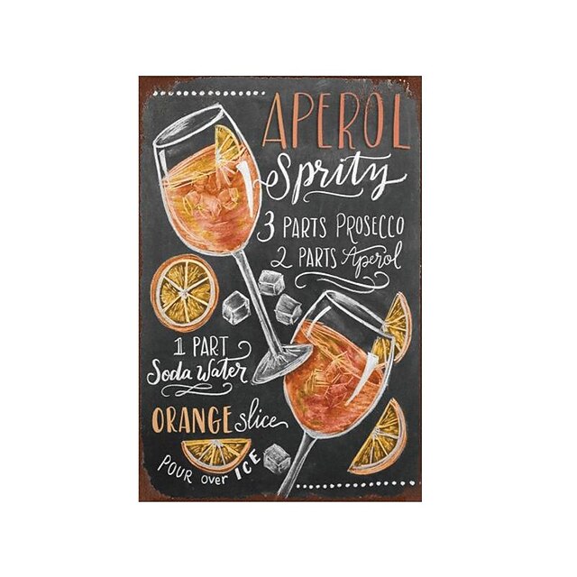 1pc Retro Metal Tin Sign Summer Fruit Drinks Tin Sign Vintage Kitchen ...