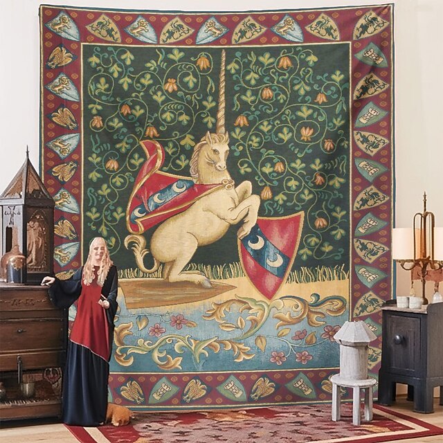 Vintage Medieval Tapestry Middle Age Tapestry Wall Art Large Tapestry ...